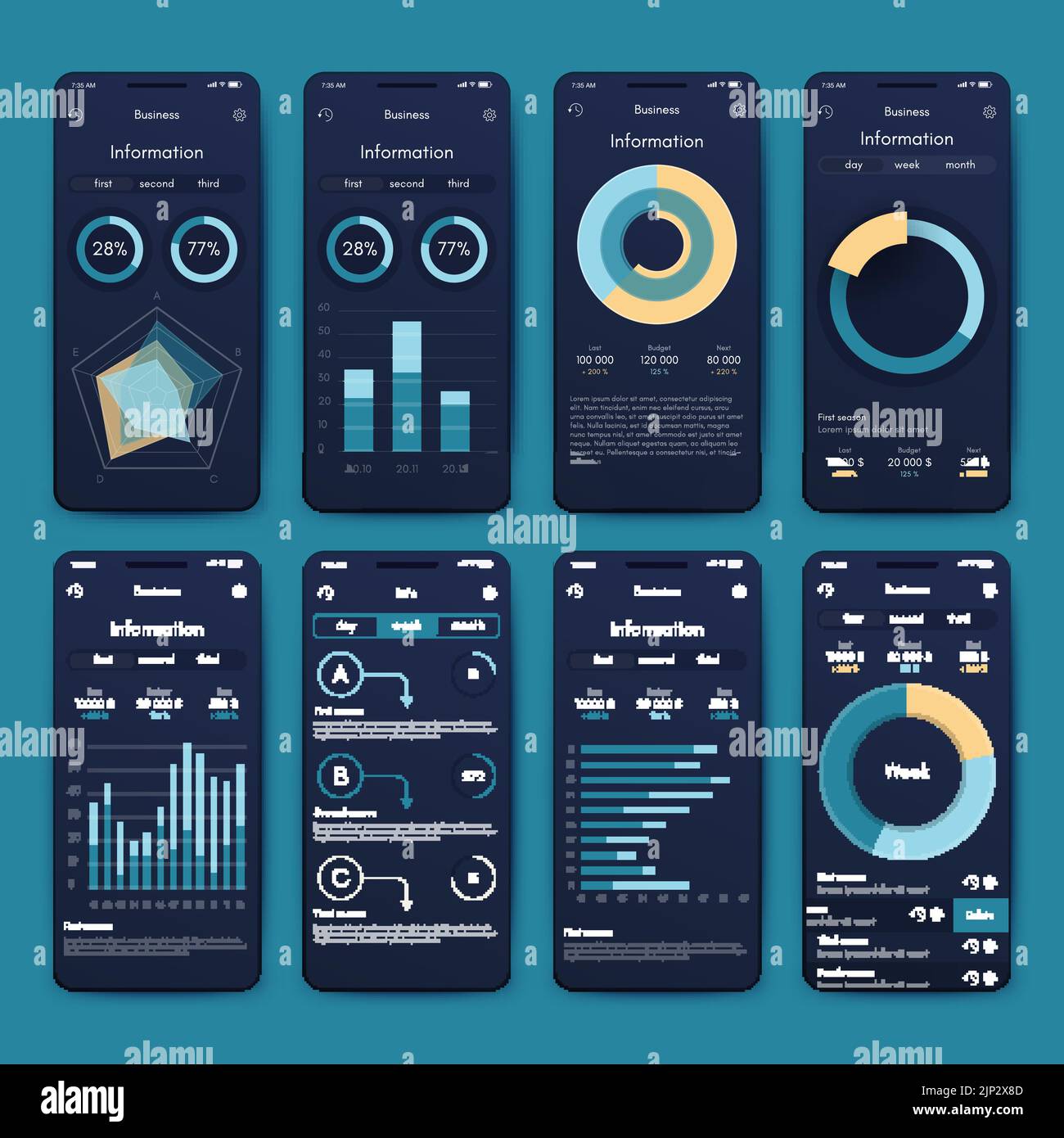 Vector graphics infographics with mobile phone. Template for creating ...