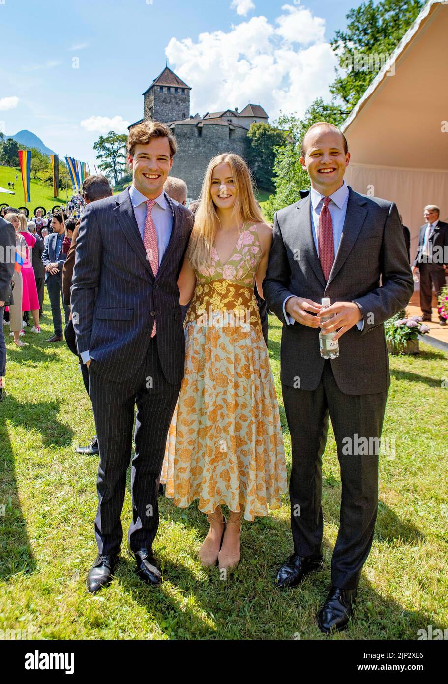 Vaduz, Liechtenstein. 15th Aug, 2022. Prince Georg of Liechtenstein, Princess Marie Caroline of ...
