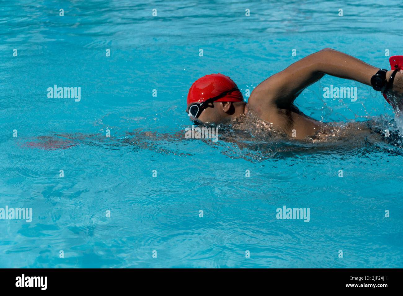 Swimming pool action stroke breathing hi-res stock photography and ...