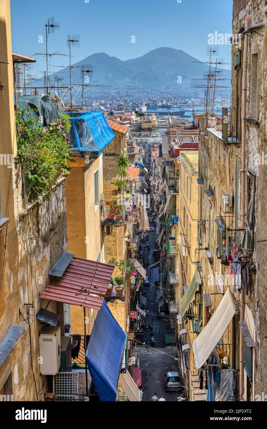 old town, alley, naples, mt vesuvius, old towns, alleys, mount vesuvius ...