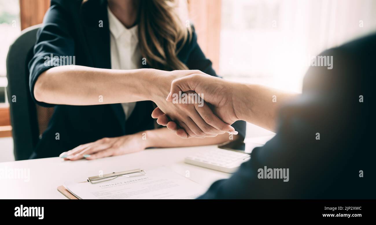 businessman handshake for teamwork of business merger and acquisition ...