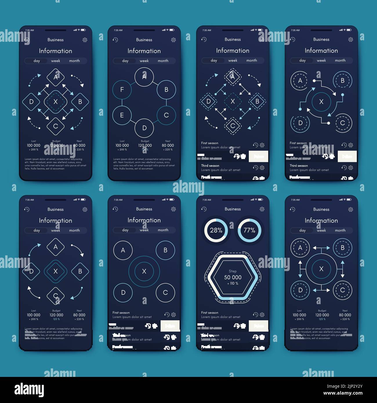 Vector graphics infographics with mobile phone. Template for creating ...