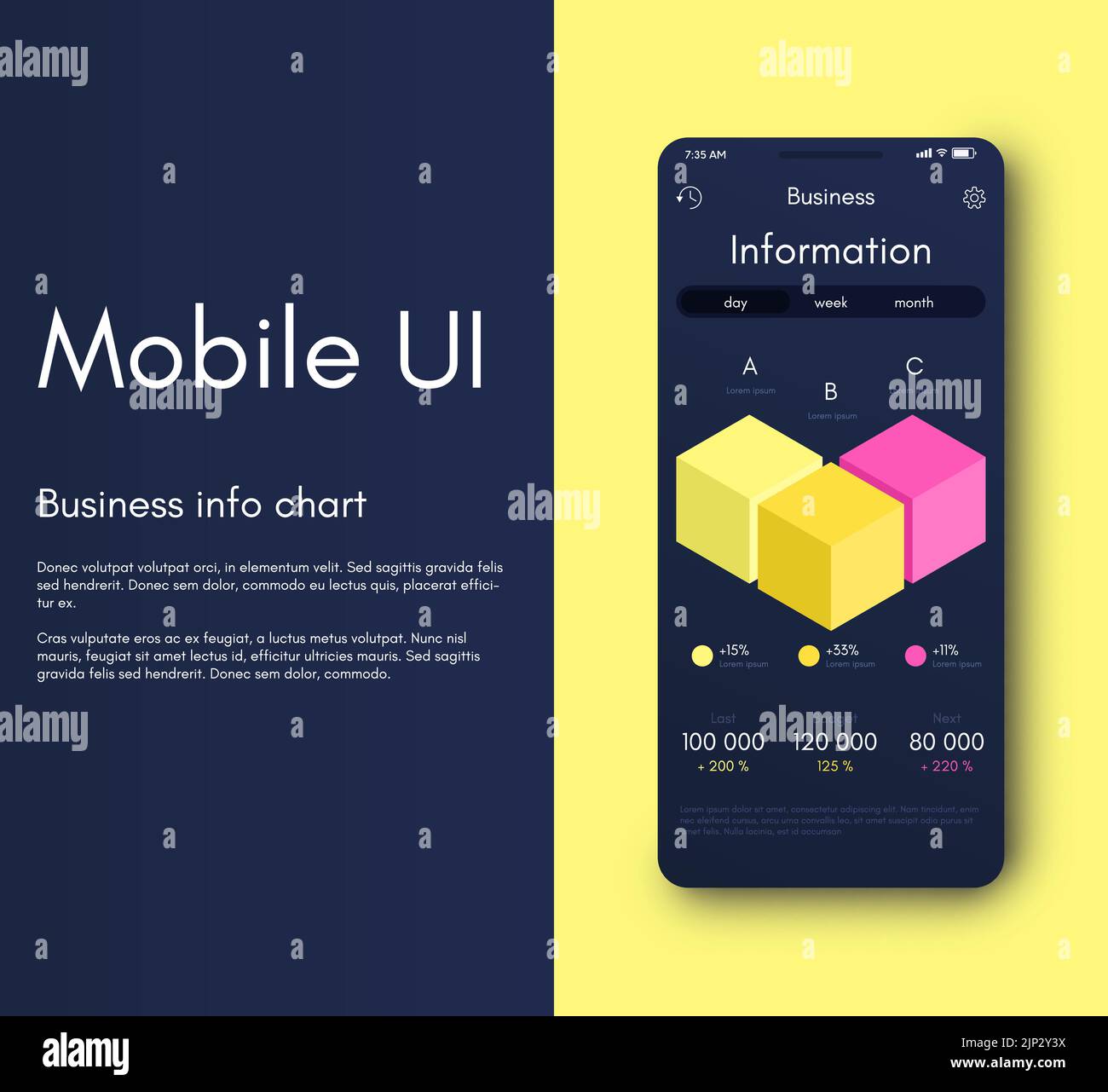 Vector graphics infographics with mobile phone. Template for creating ...