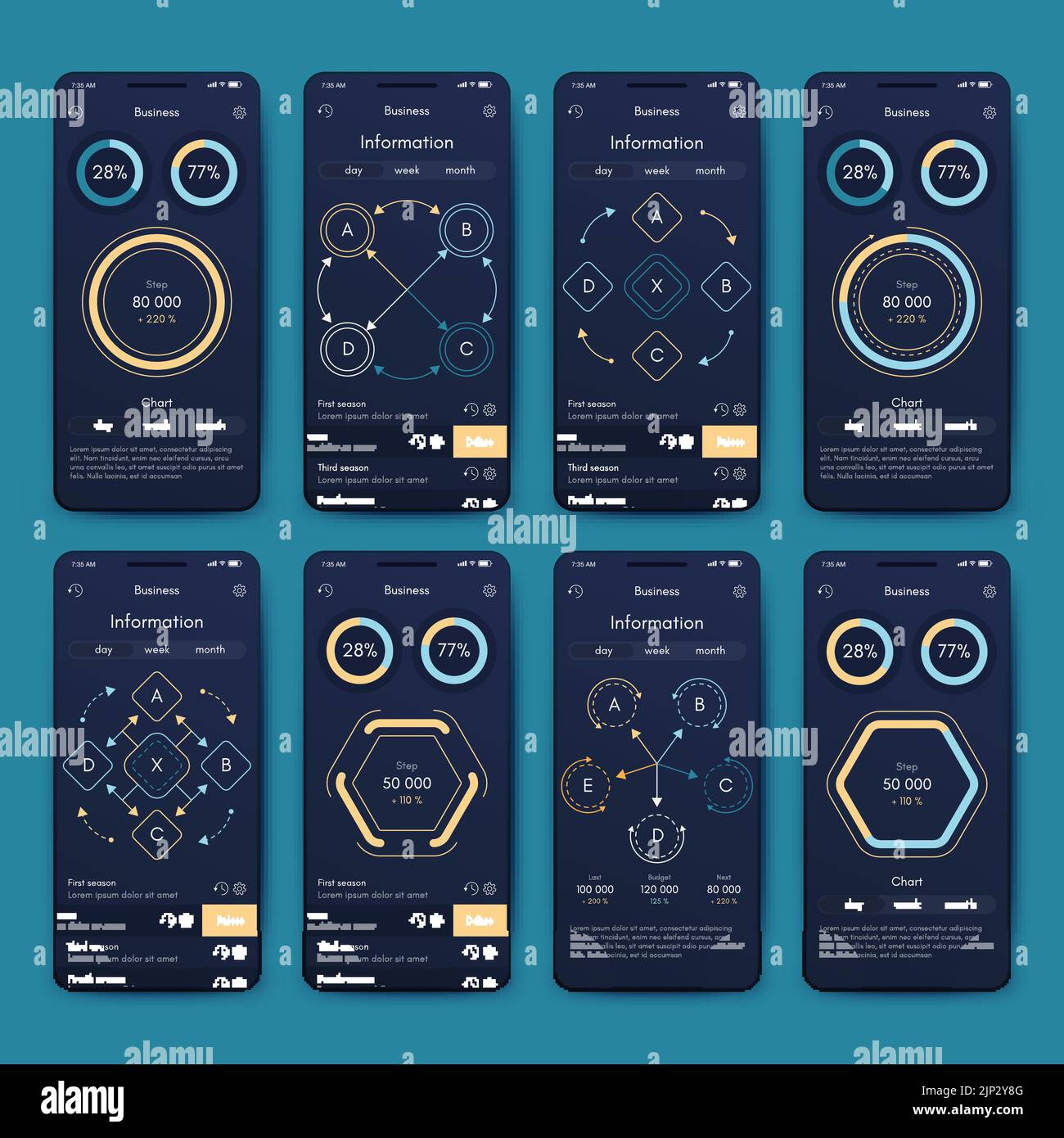 Vector graphics infographics with mobile phone. Template for creating ...