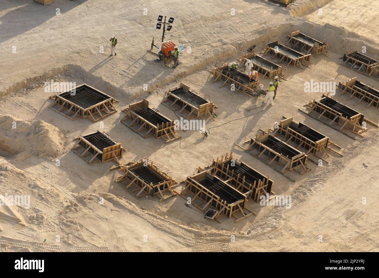 Timber formwork with metal reinforcement for pouring concrete and ...