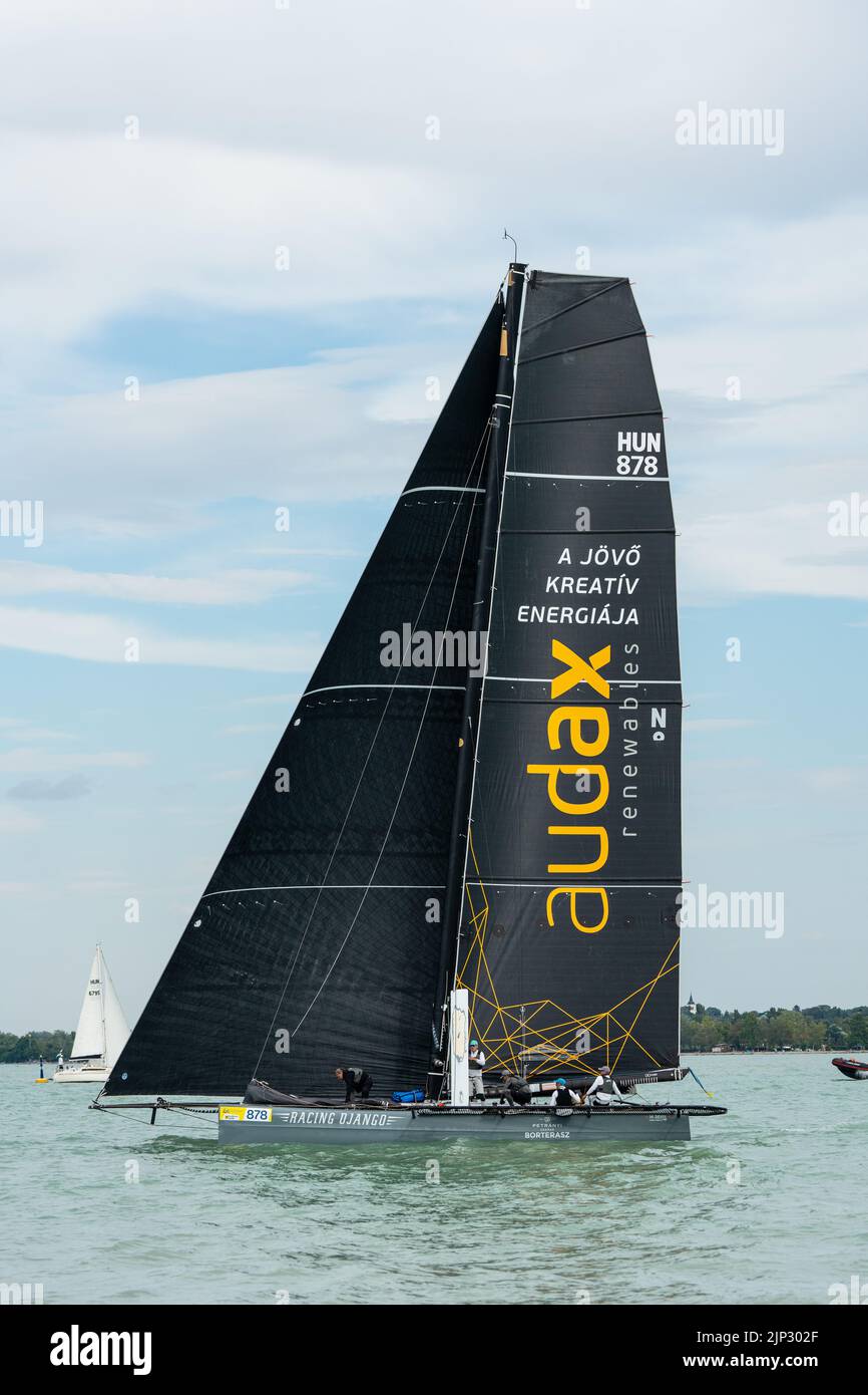 TIHANY - JULY 14 : Sailing boats compete on 54.th Kekszalag ...