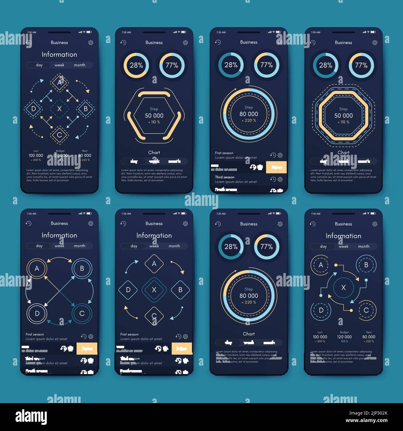 Vector graphics infographics with mobile phone. Template for creating ...