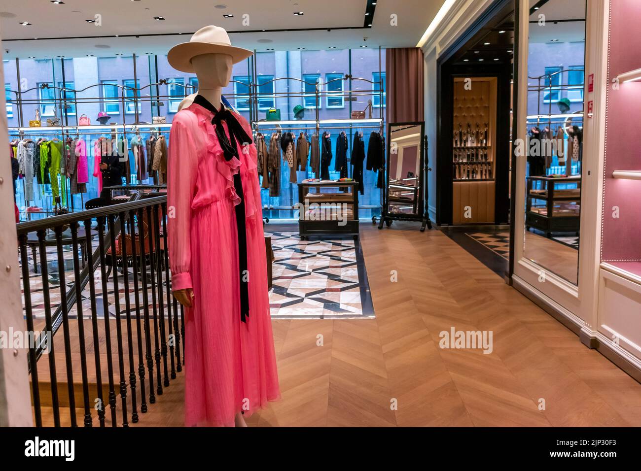 Warsaw, Poland, Wide Angle View, Gucci store, Inside, Luxury Lifestyle ...
