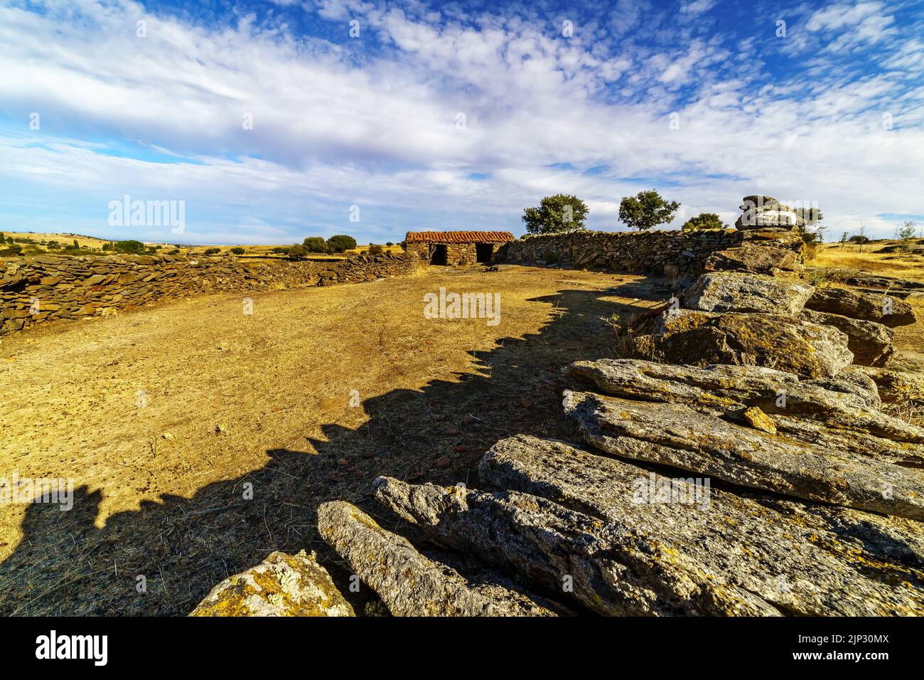 Corral for animals in the countryside, rustic scene and ancient ...