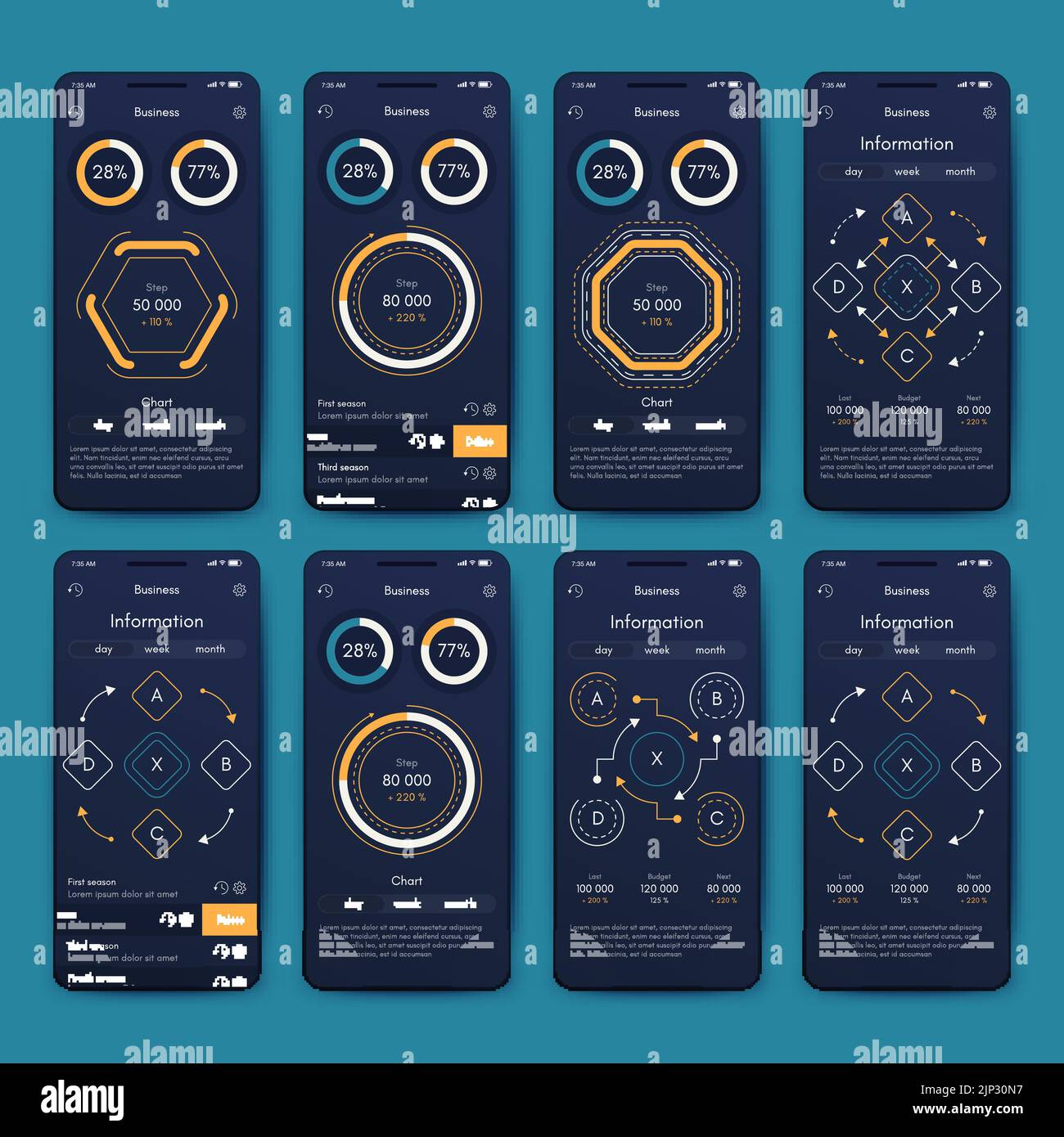 Vector graphics infographics with mobile phone. Template for creating ...