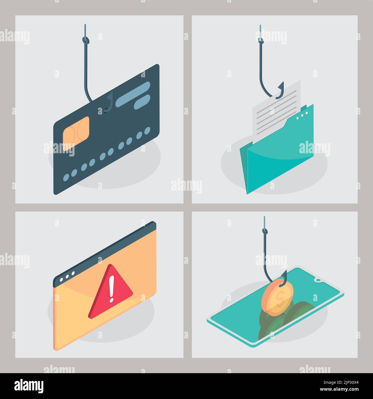 cyber fraud set Stock Vector Image & Art - Alamy