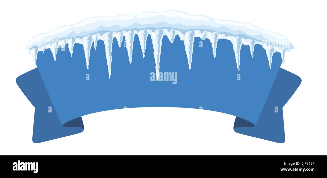 Winter background with icicles. Merry Christmas and Happy New Year card ...