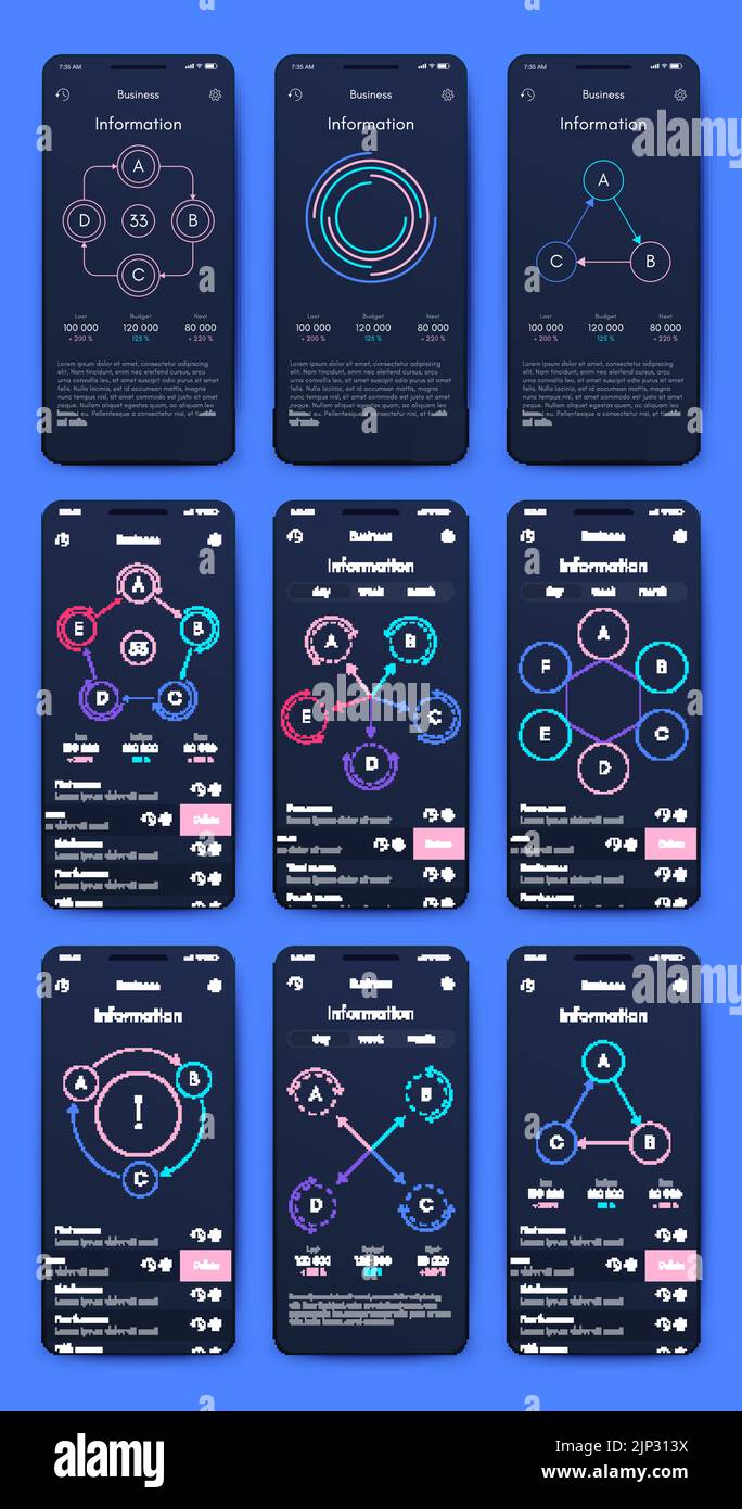 Vector graphics infographics with mobile phone. Template for creating ...