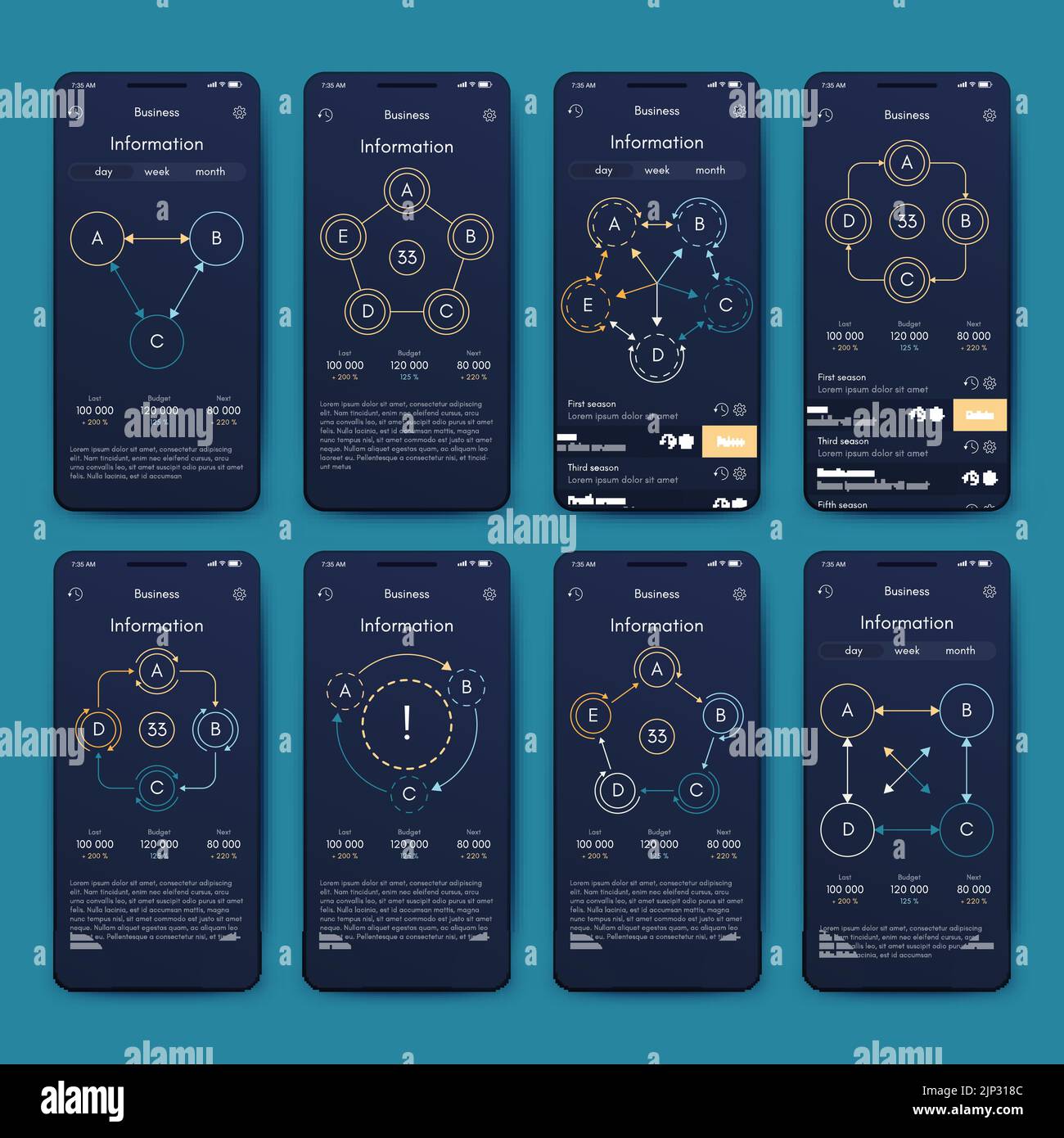 Vector graphics infographics with mobile phone. Template for creating ...