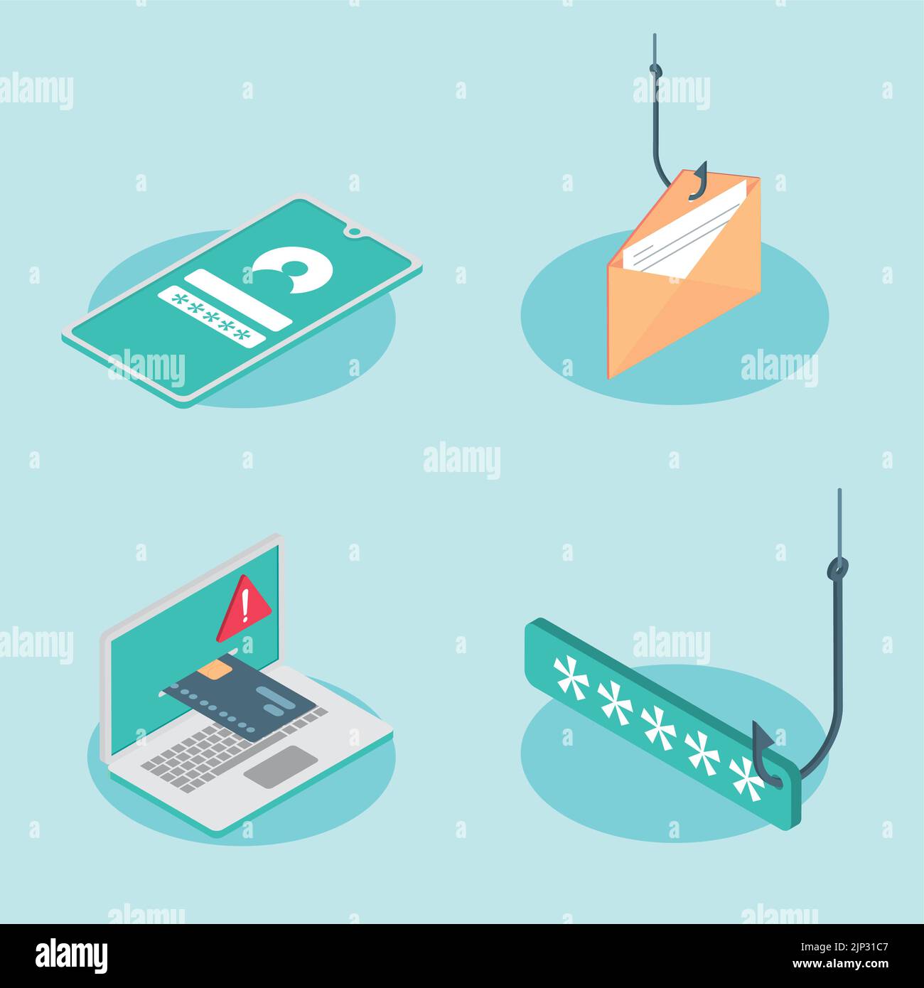 cyber fraud isometric icons Stock Vector Image & Art - Alamy