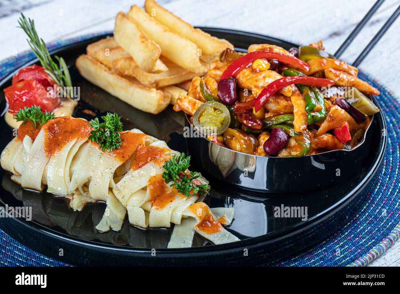 Fried Chicken with Hot Pepper Sauce. The appetizer is served with ...