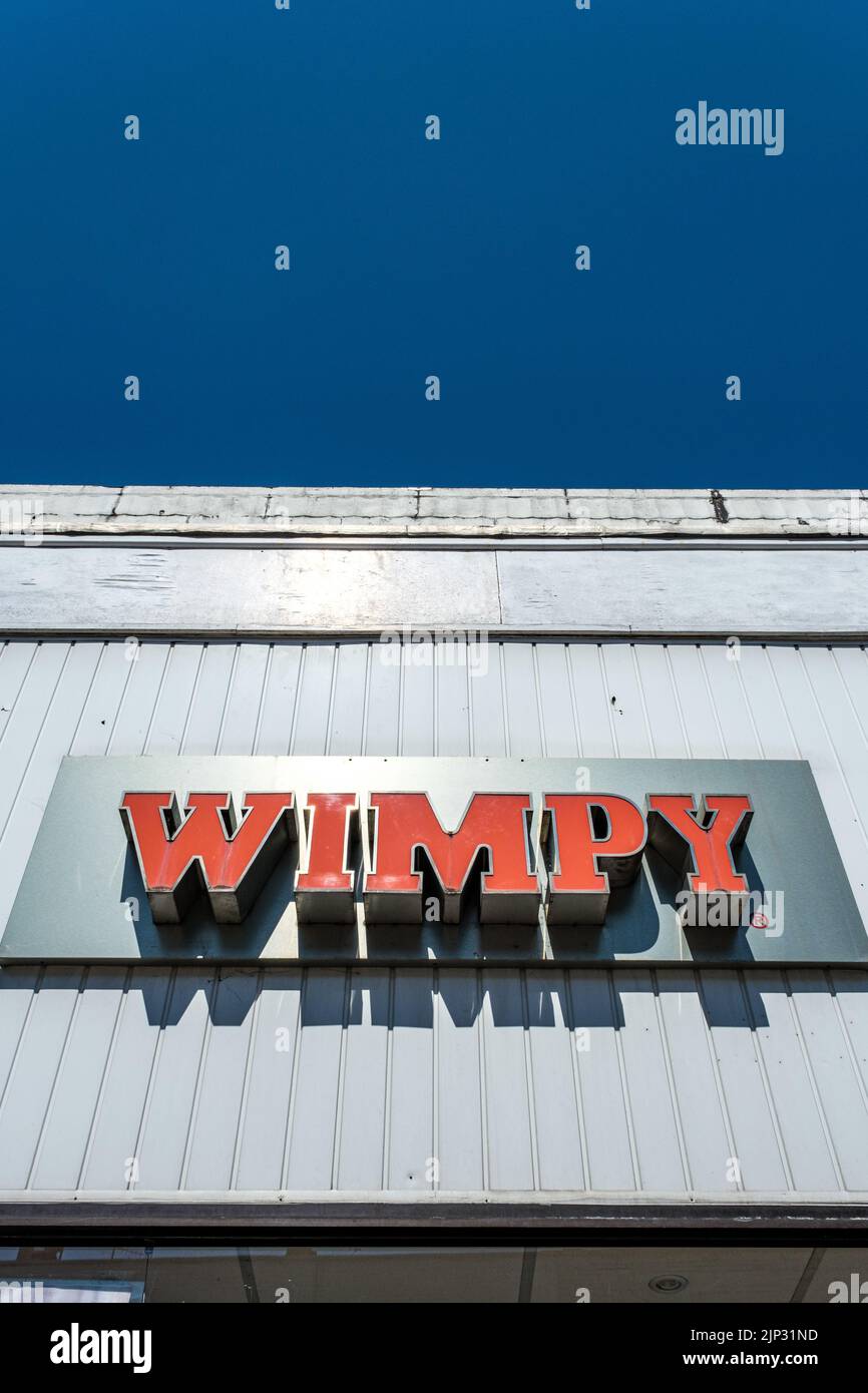Dorking, Surrey Hills, London UK, August 13 2022, Wimpy Fast Food High ...