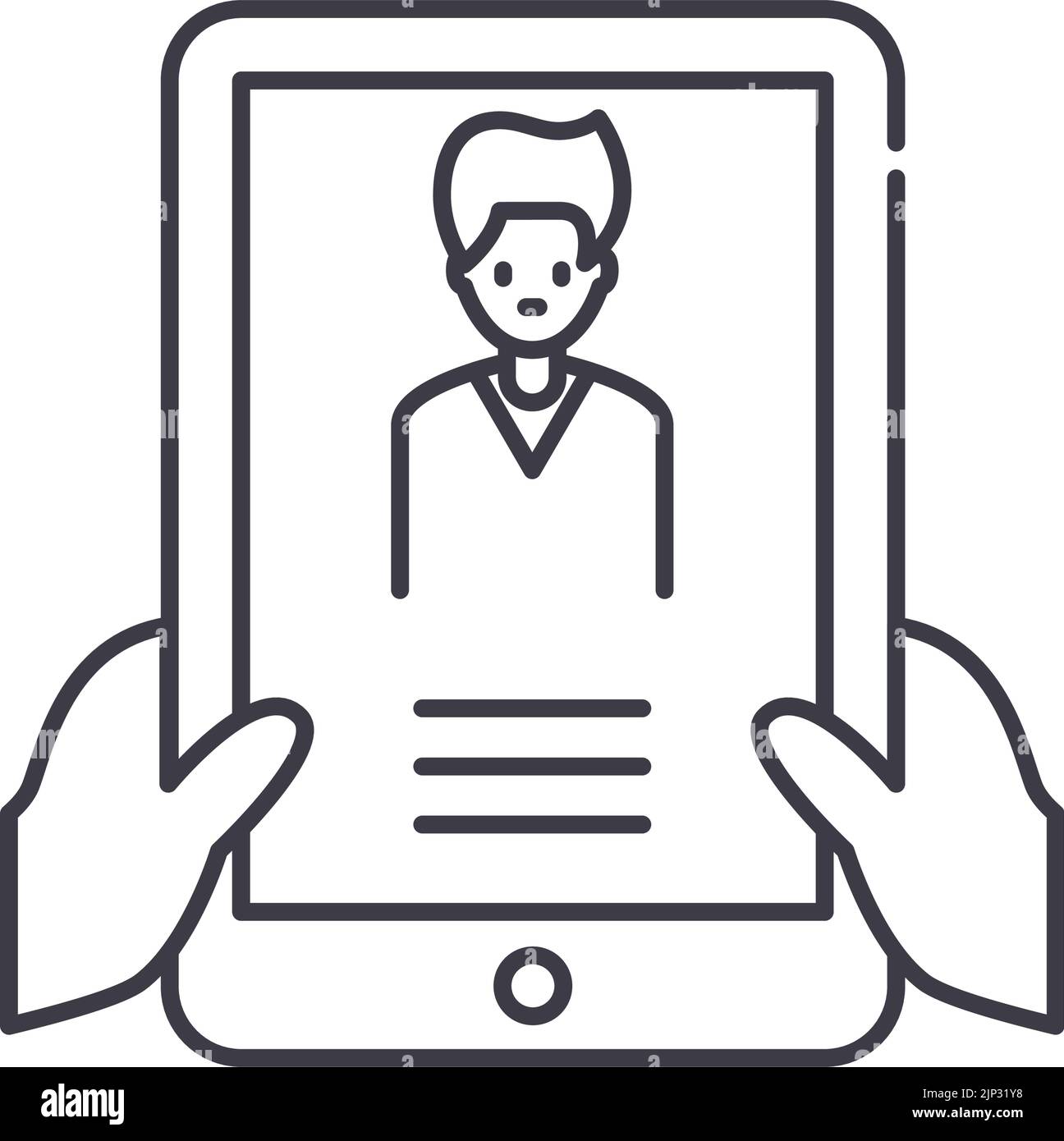 account line icon, outline symbol, vector illustration, concept sign ...