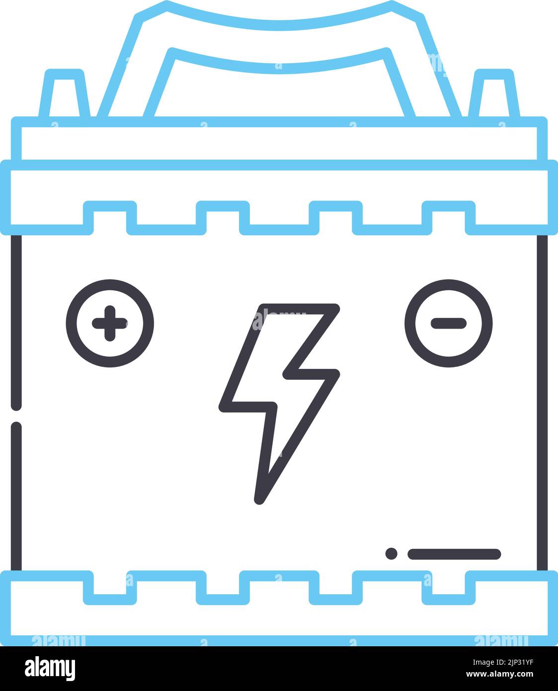 accumulator line icon, outline symbol, vector illustration, concept ...