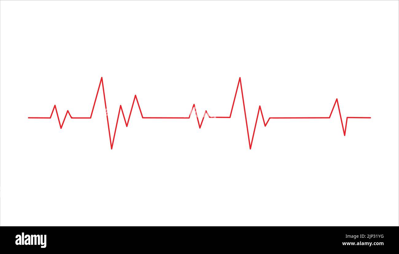 A vector of a red cardiogram on the white background Stock Vector Image ...