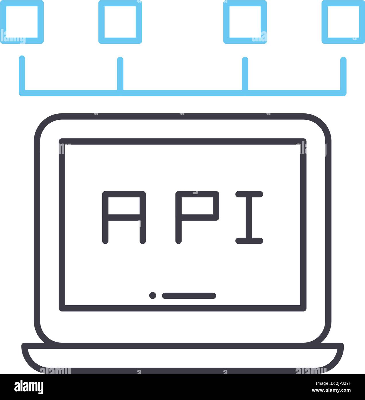 api interface line icon, outline symbol, vector illustration, concept sign Stock Vector Image ...