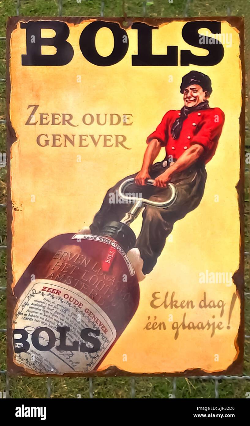 Old rusty advertisement sign logo 1925 - 1950. Bols is the oldest ...