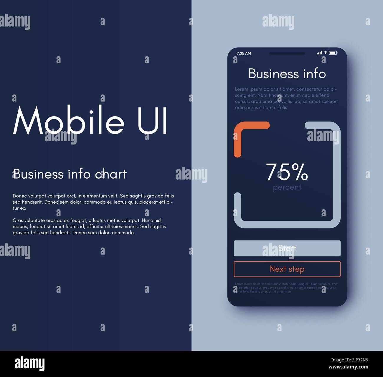 Vector graphics infographics with mobile phone. Template for creating ...