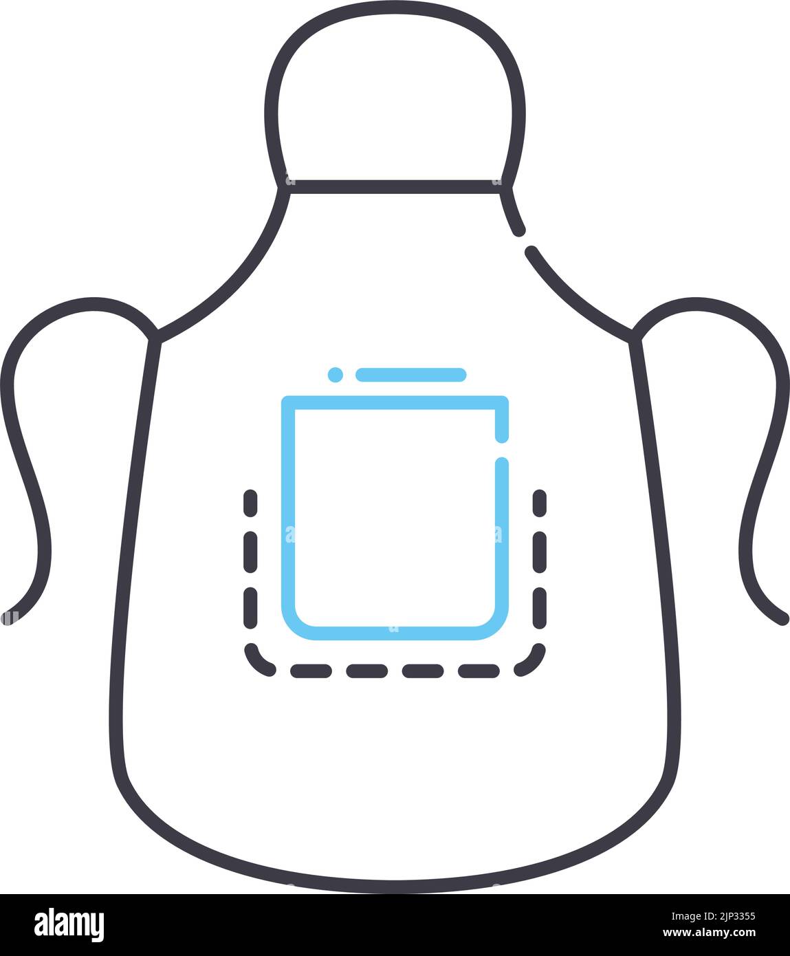 apron line icon, outline symbol, vector illustration, concept sign ...