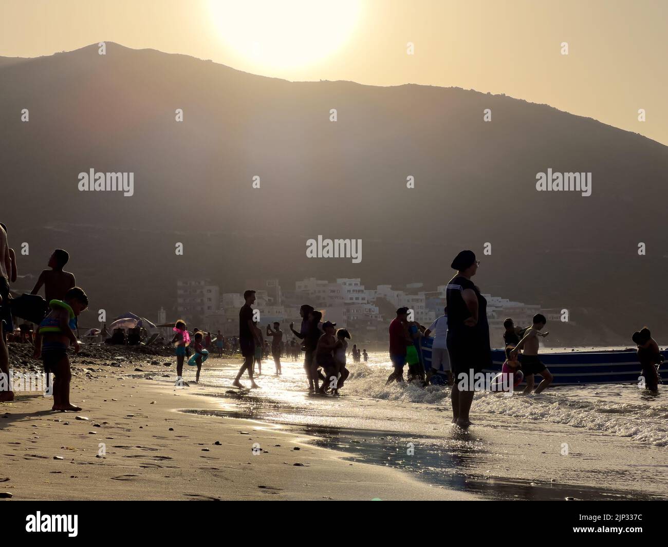 Tour boat floating on the Mediterranean sea Stock Photo - Alamy