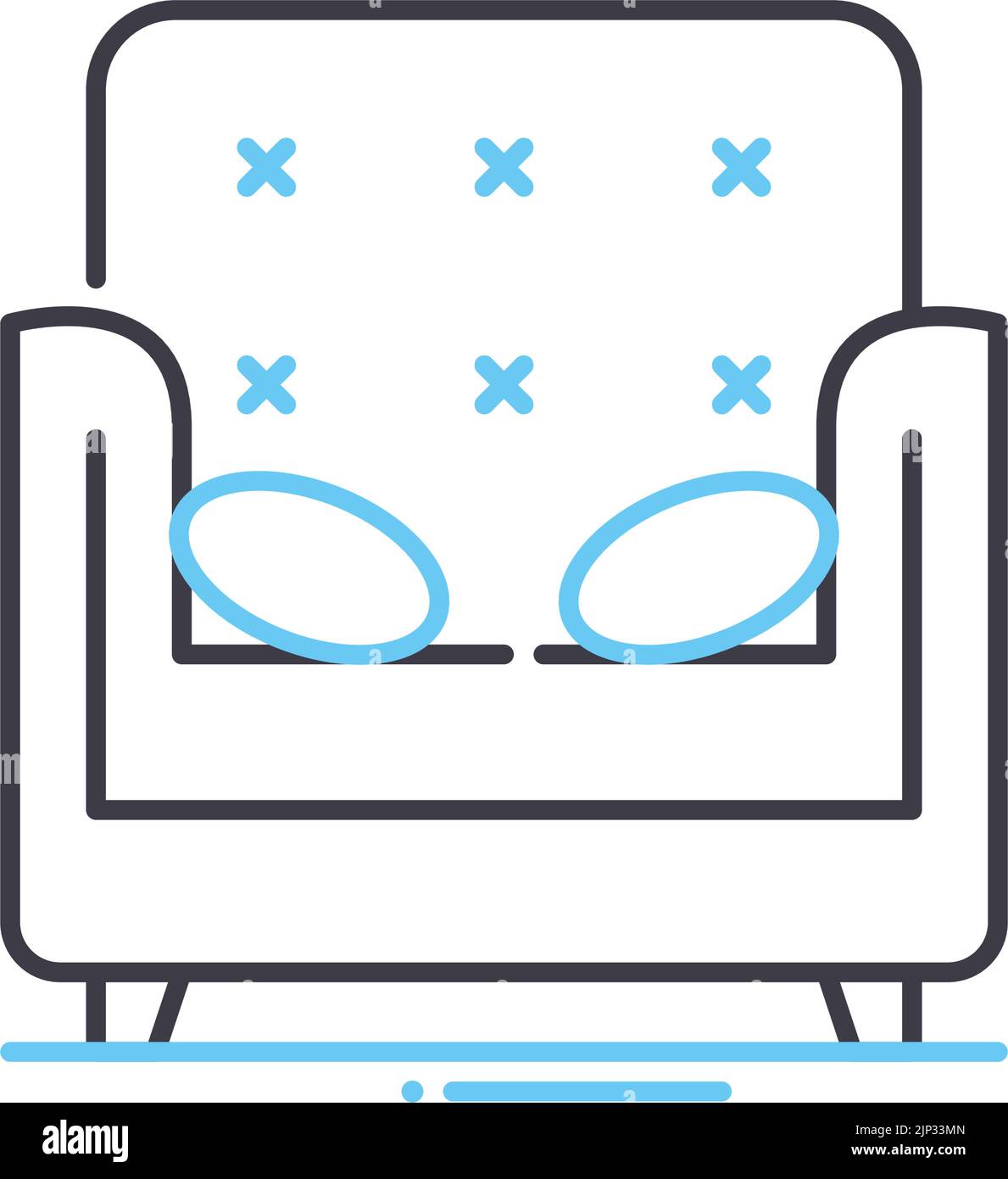 arm chair line icon, outline symbol, vector illustration, concept sign ...