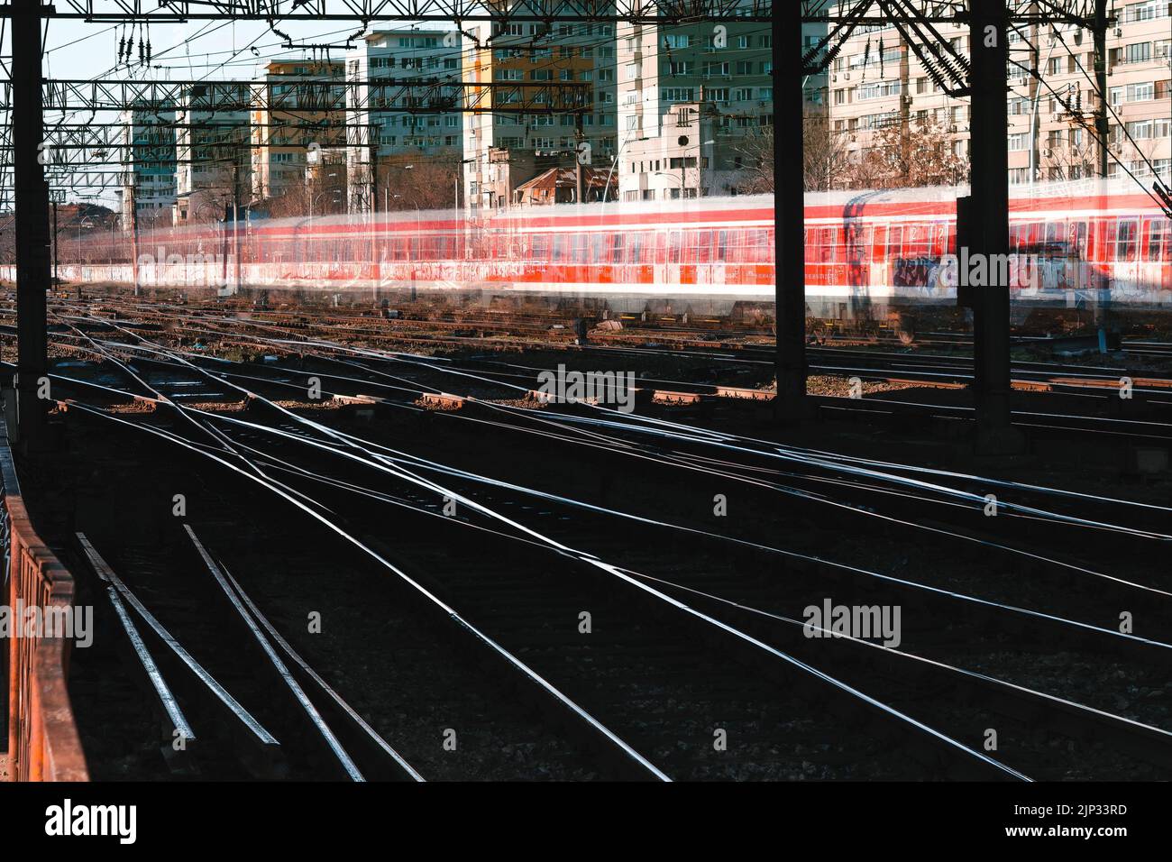 Long train at the station hi-res stock photography and images - Alamy