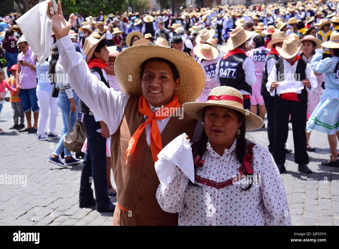People wearing traditional clothes during local celebrations in the ...