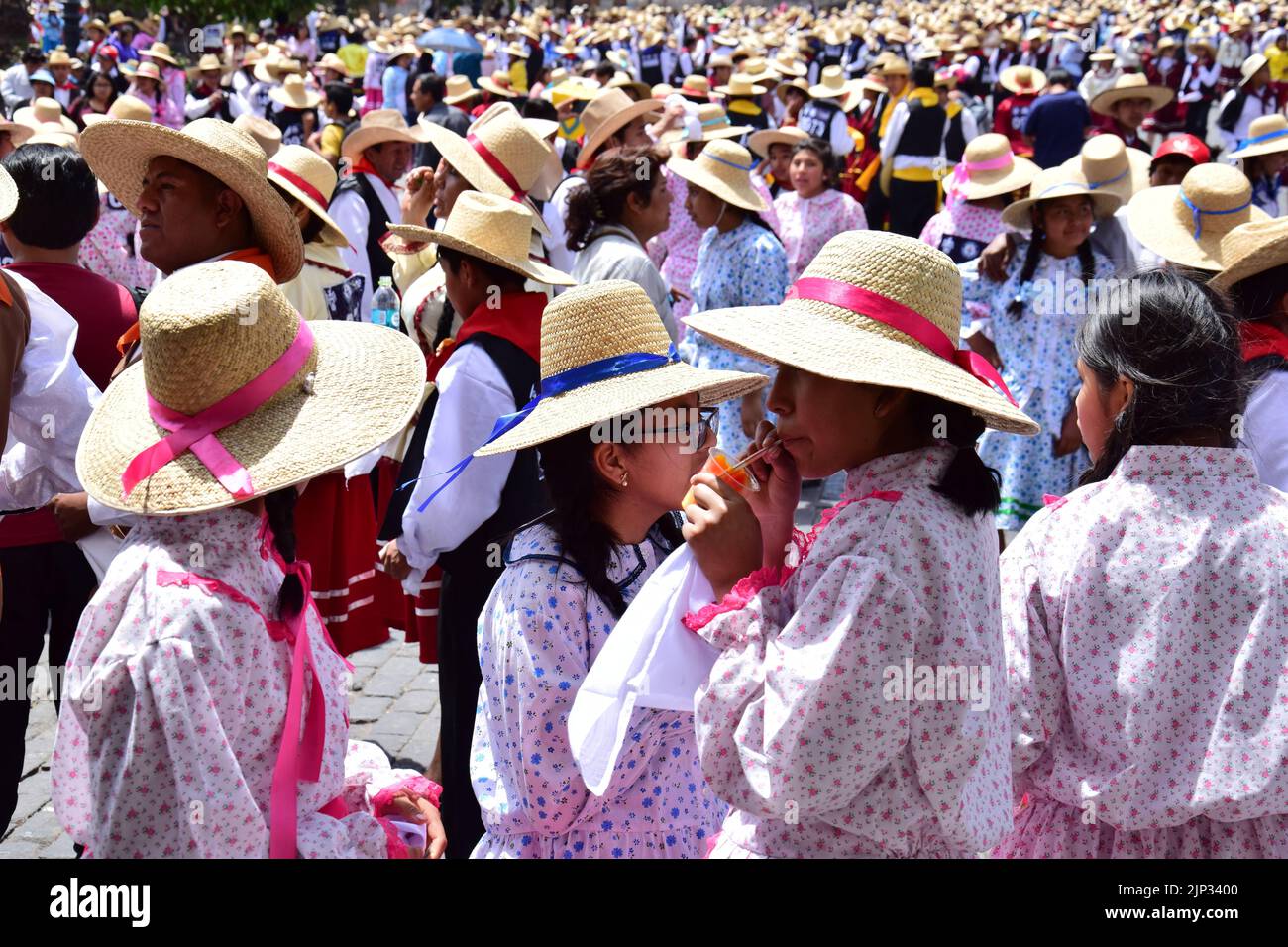 People wearing traditional clothes during local celebrations in the ...