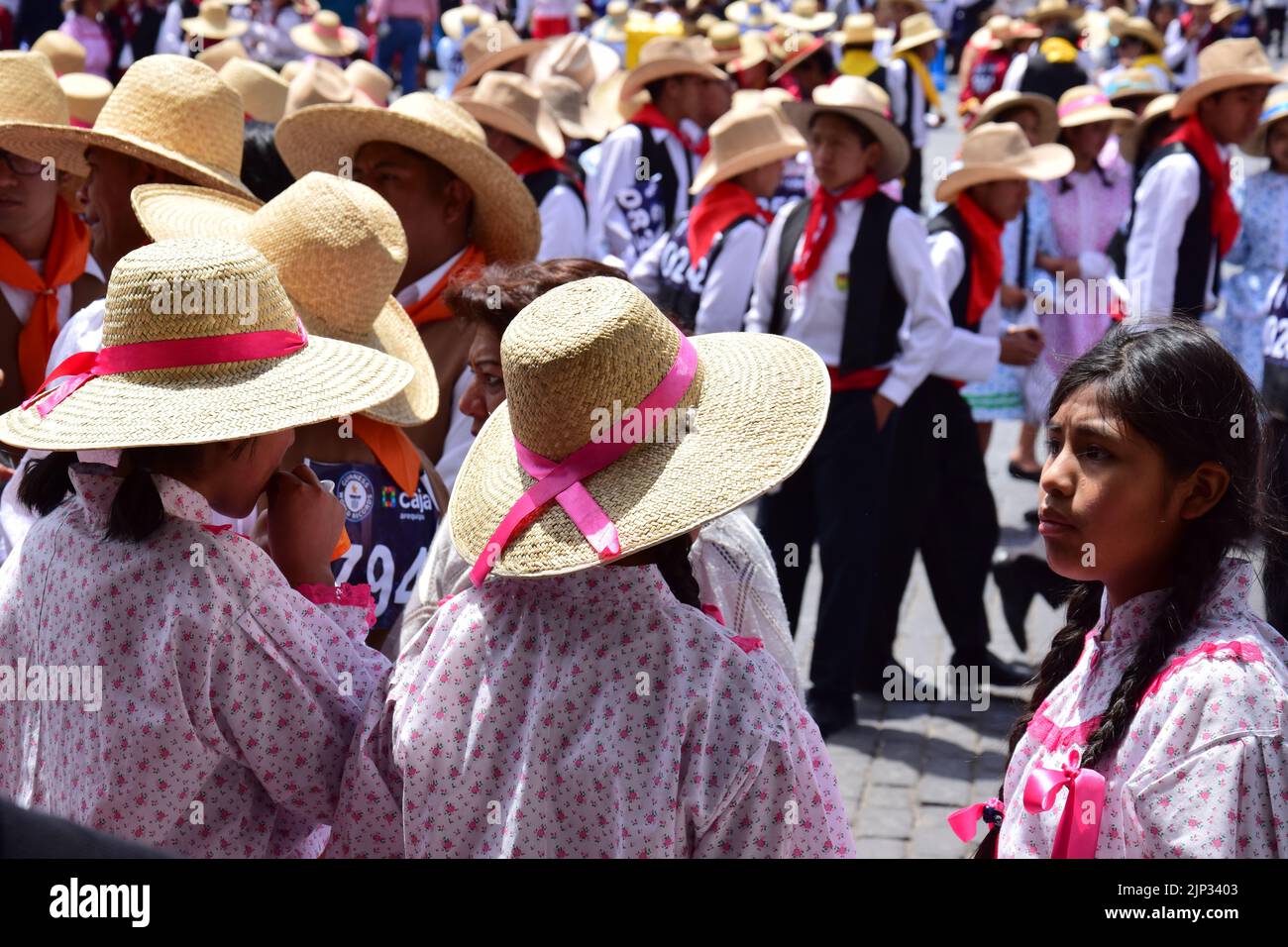 People wearing traditional clothes during local celebrations in the ...