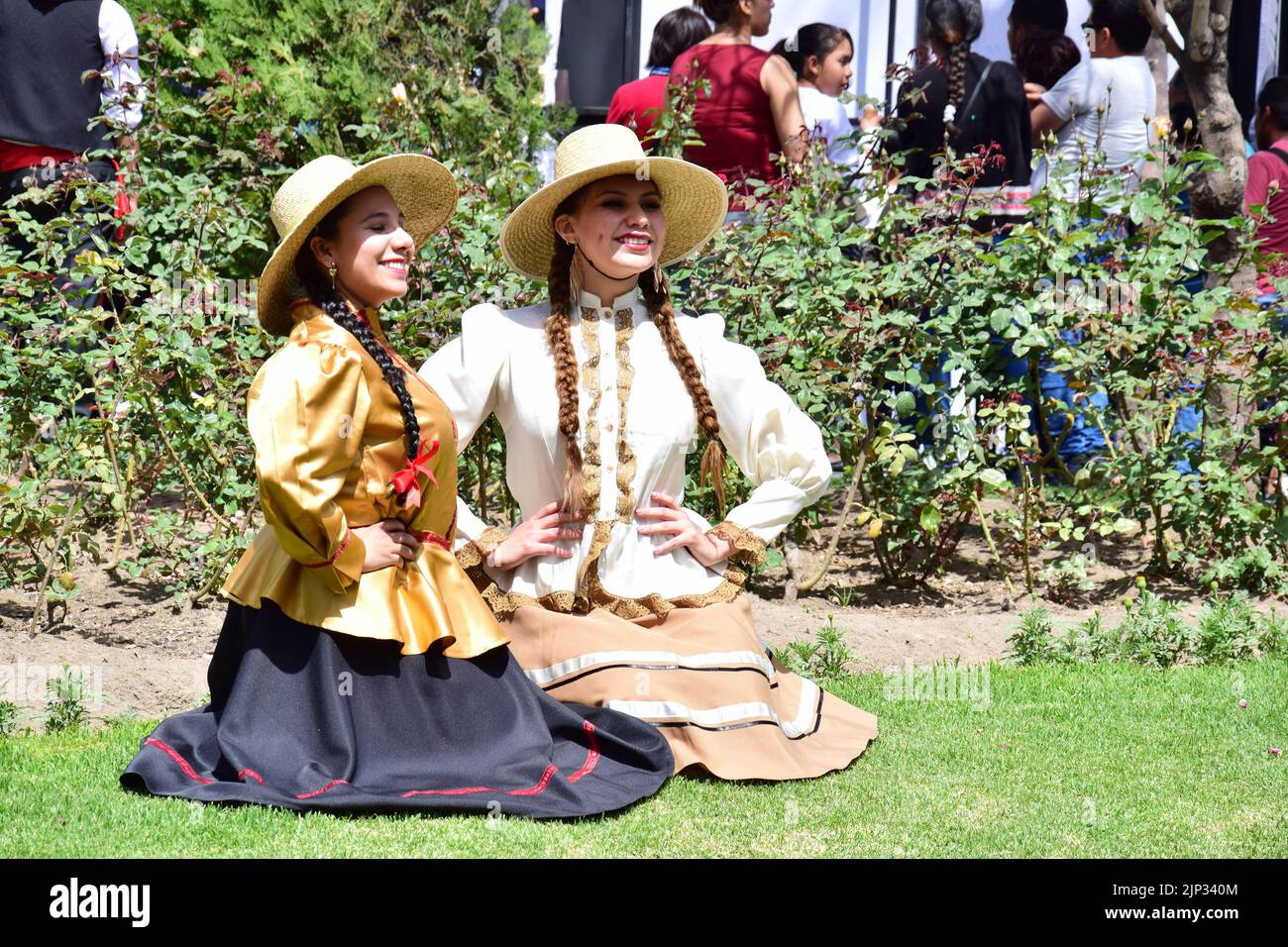 People wearing traditional clothes during local celebrations in the ...