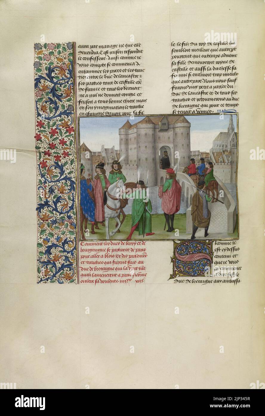 The Dukes of Berry and Burgundy Departing from Paris to Meet with the ...