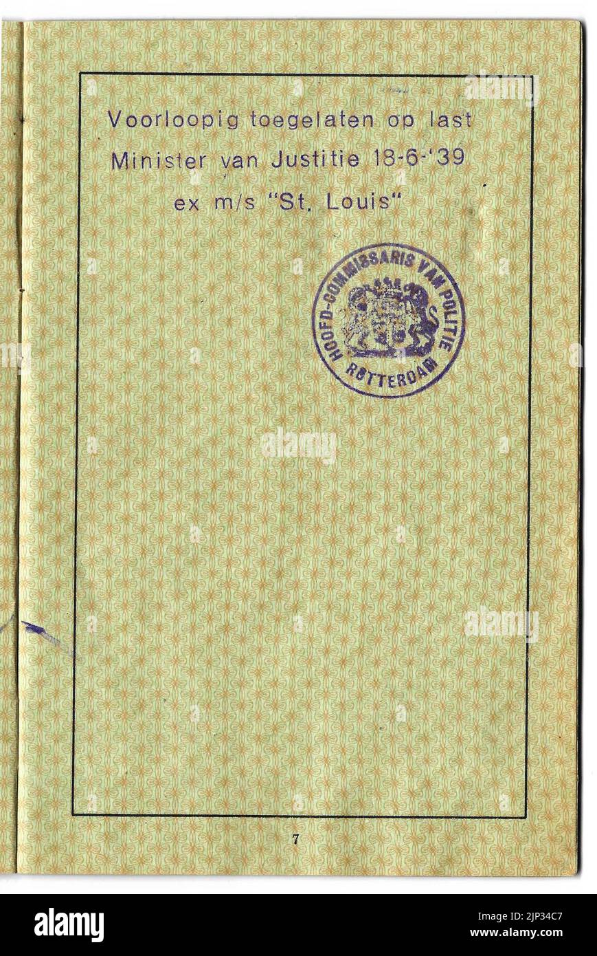 The Dutch applied a special marking inside passports of those they ...