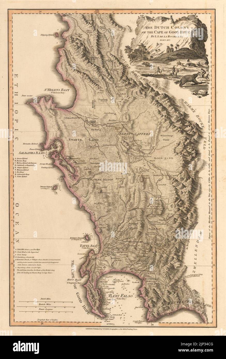 The Dutch Colony of the Cape of Good Hope by William Faden, 1795 Stock ...
