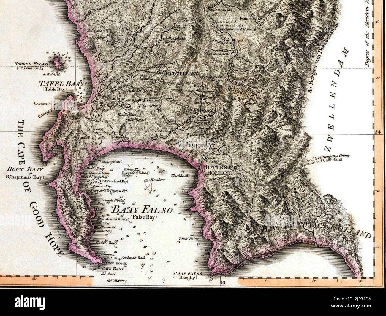 The Dutch Colony of the Cape of Good Hope by William Faden, 1795, crop ...
