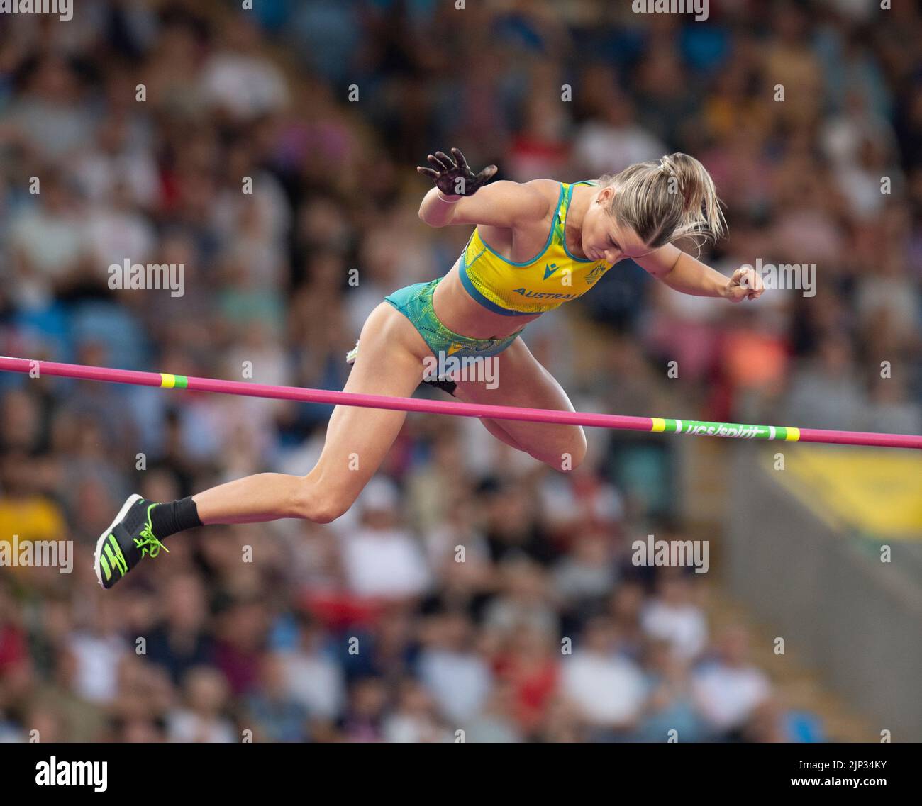 Nina Kennedy of Australia competing in the women's pole vault final at ...