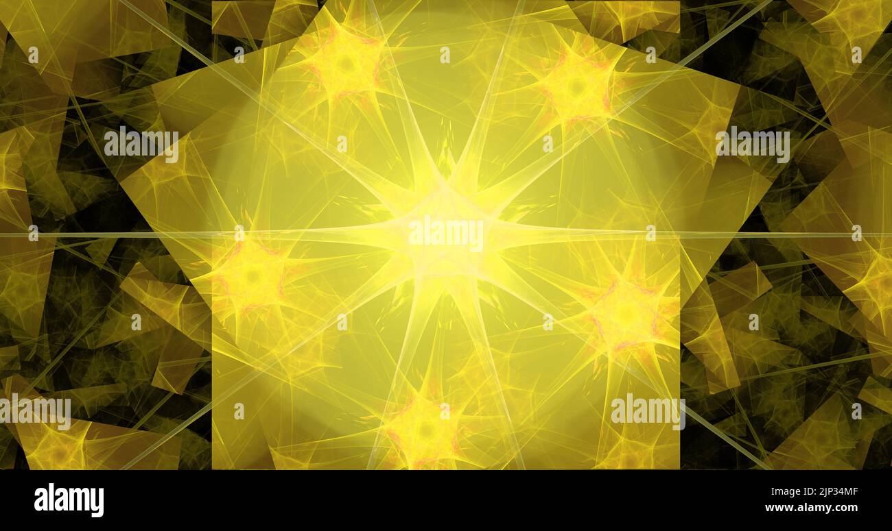 A yellow render fractal pattern with amazing details on black ...