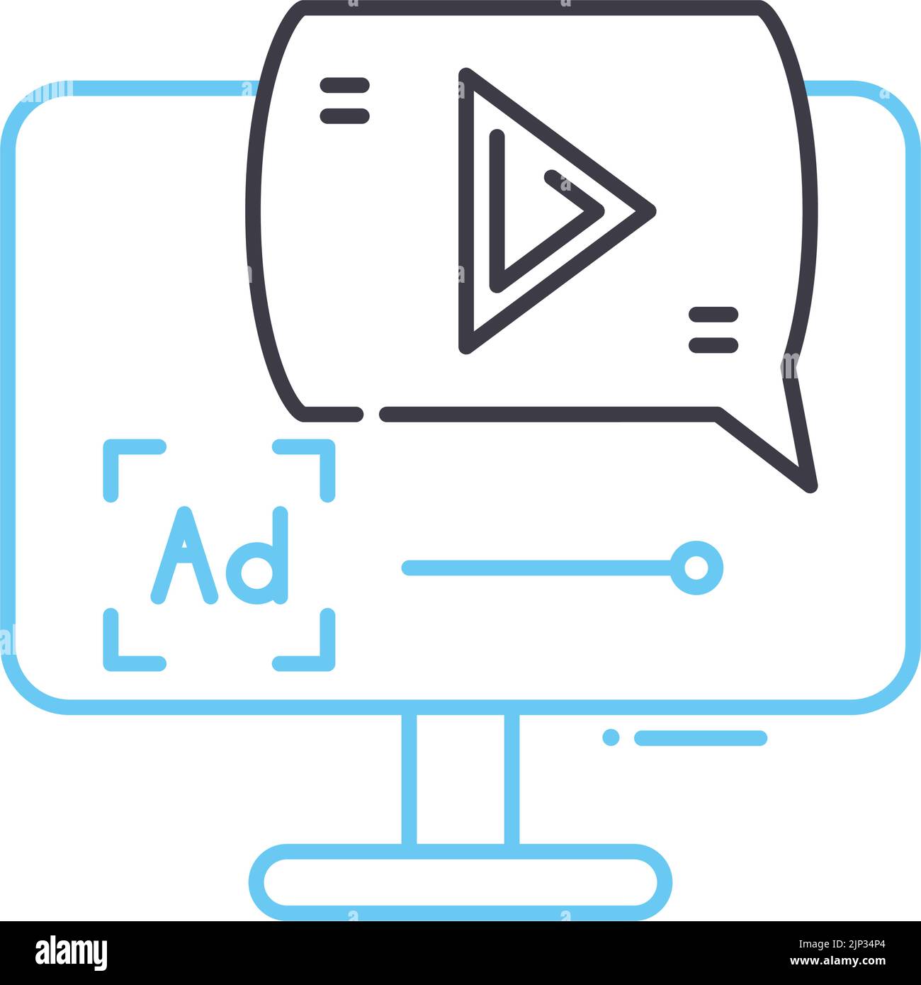 advertising line icon, outline symbol, vector illustration, concept ...