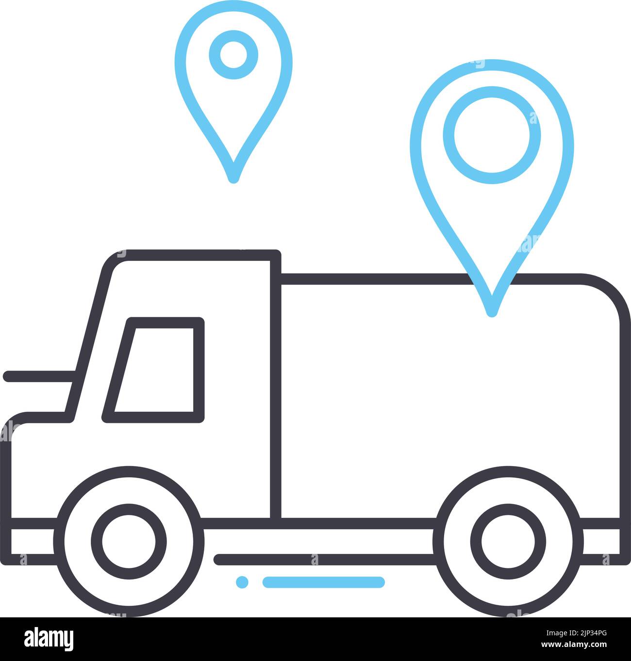 address delivery line icon, outline symbol, vector illustration ...