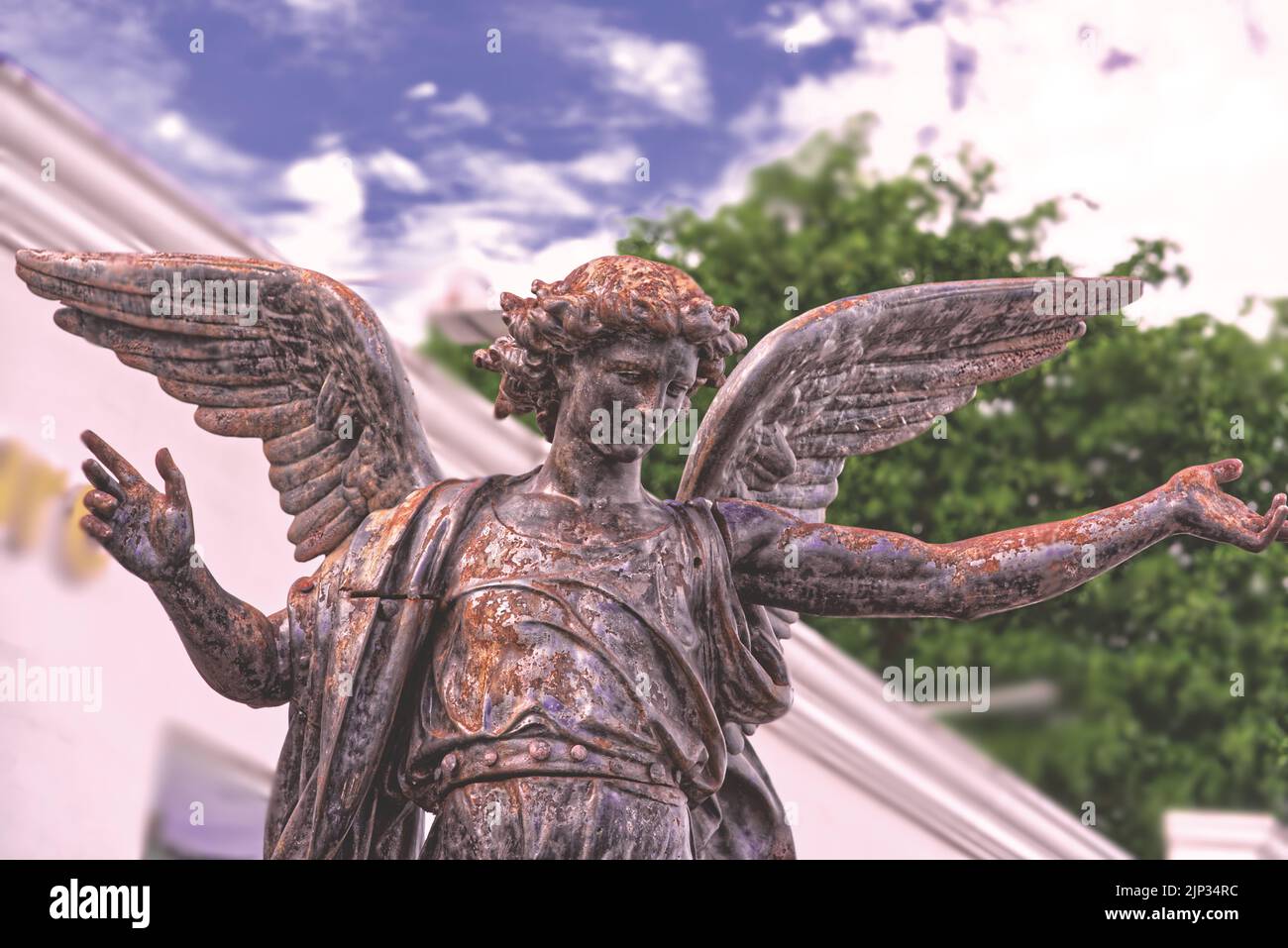Statue of Angel at Midtown Miami FL Stock Photo - Alamy