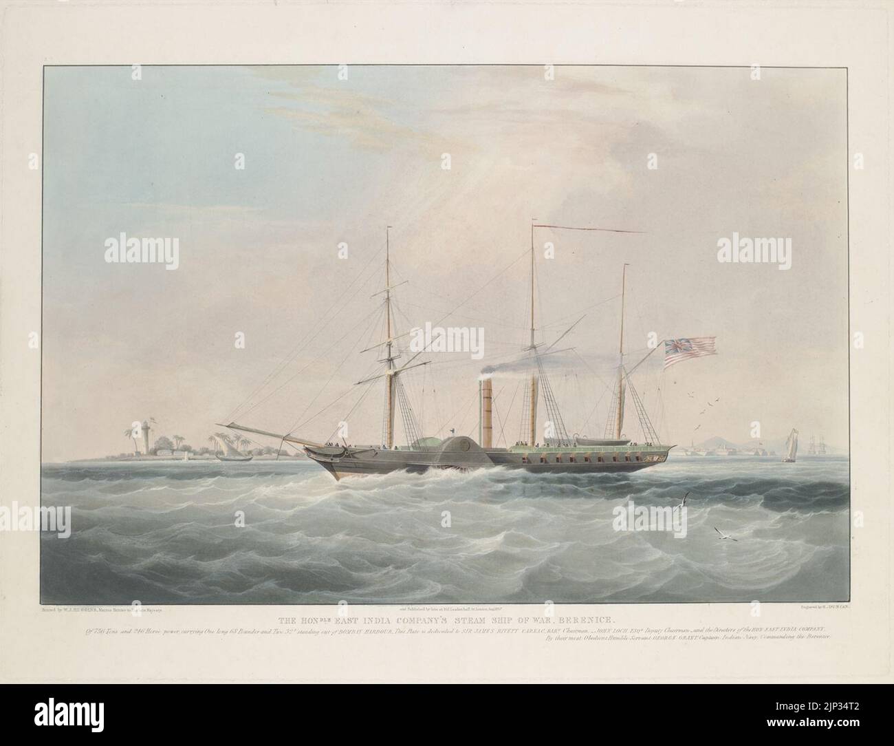 The East India Company Steam Ship of War 'Berenice' standing out of ...