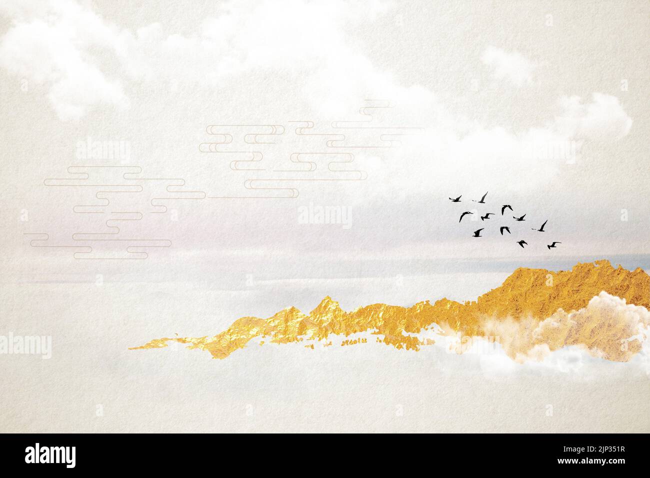 Modern Chinese landscape digital art Stock Photo - Alamy