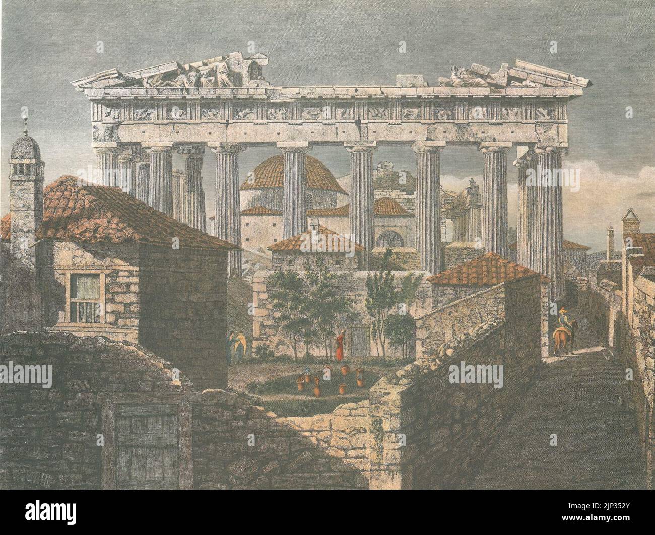 The eastern side of the Parthenon, 1751 Stock Photo - Alamy