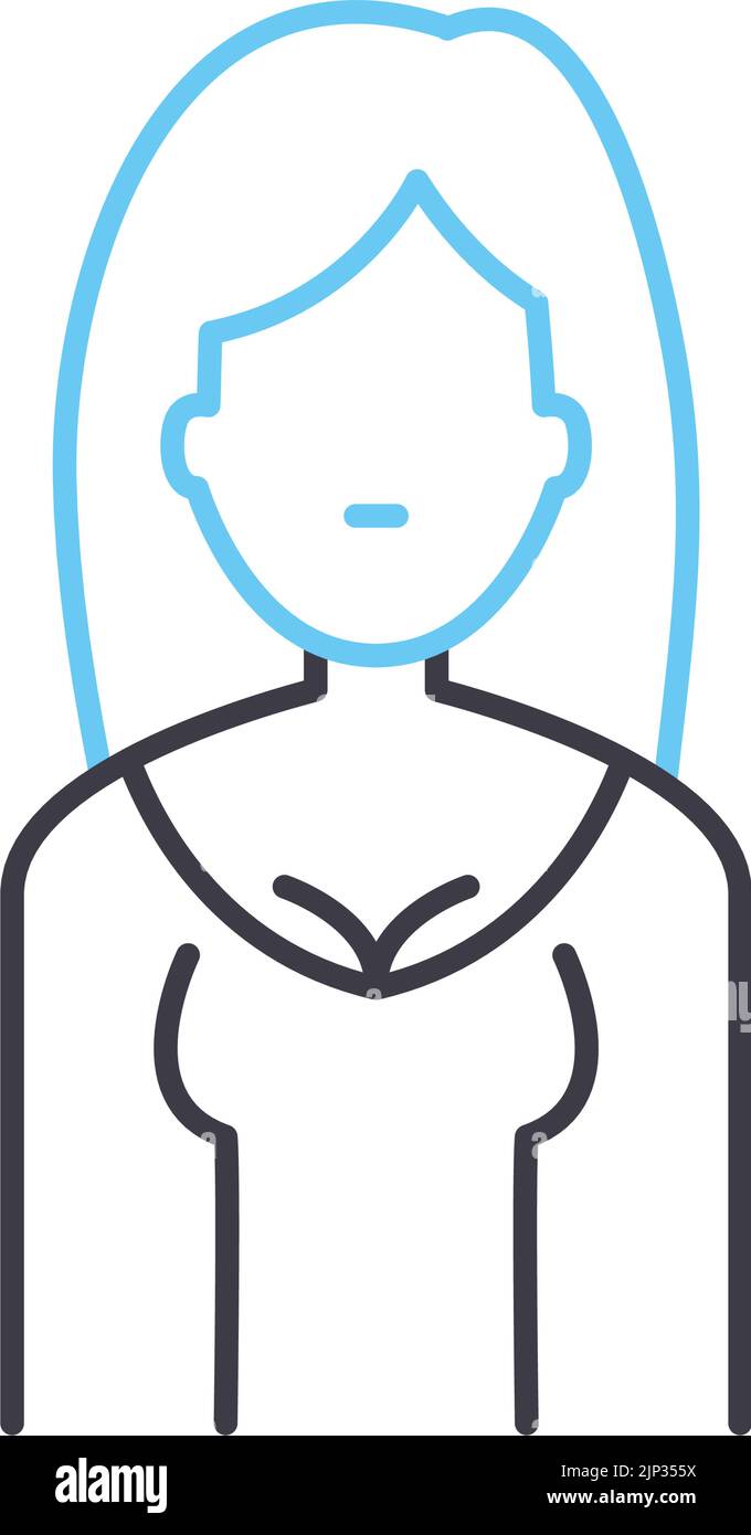 actress avatar line icon, outline symbol, vector illustration, concept ...