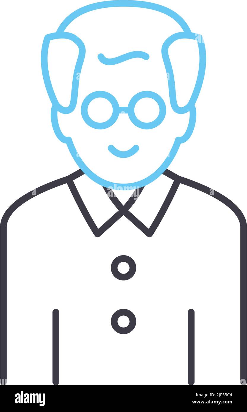 age line icon, outline symbol, vector illustration, concept sign Stock ...