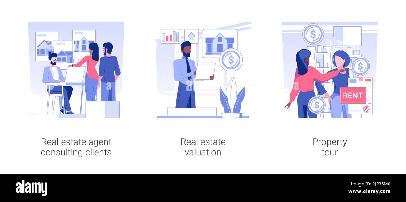 Commercial real estate firm isolated concept vector illustration set ...